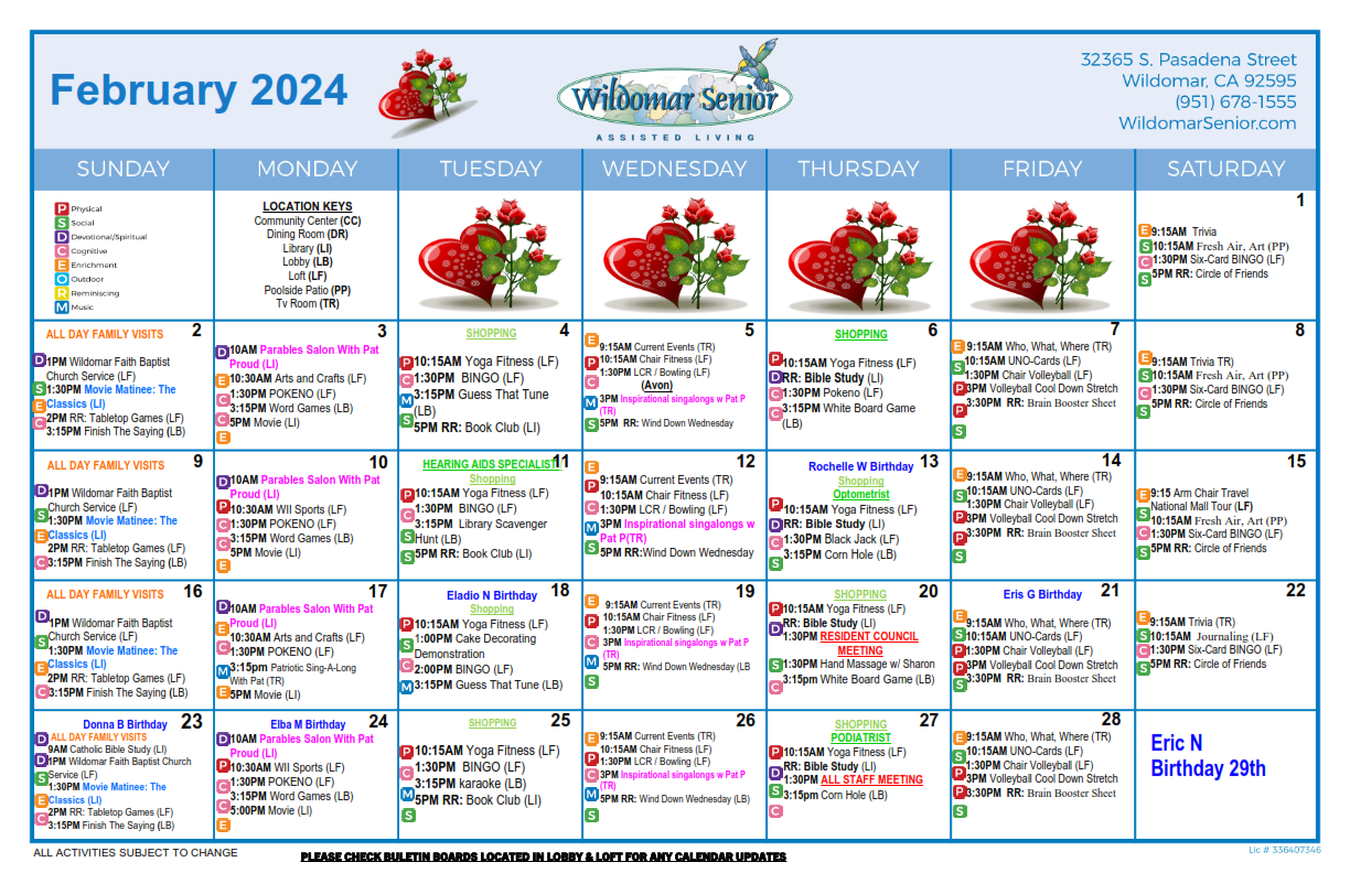 Daily Engagement | Wildomar Senior Assisted Living